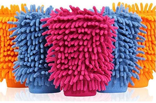 ROFORUF Single Sided Microfiber Wash Mitt Hand Gloves, Dust Cleaner ...