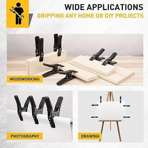 Snapklik.com : Heavy Duty Metal Spring Clamps: 4-Piece For Woodworking ...