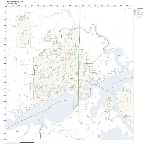 ZIP Code Wall Map of Fairfield Bay, AR ZIP Code Map Laminated: Amazon ...