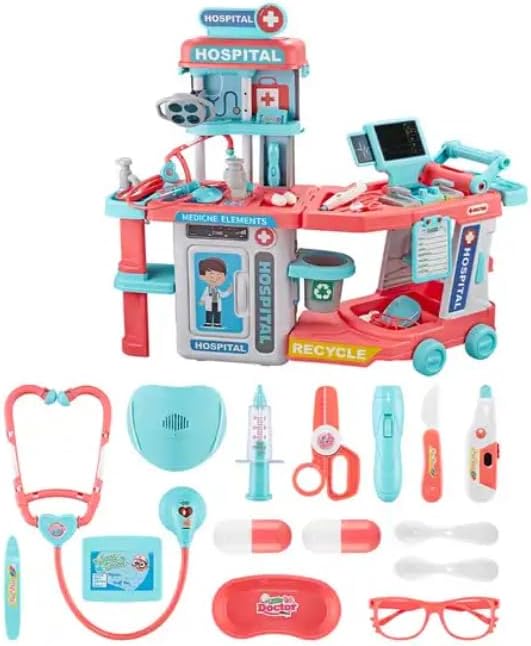 Amazon.com: Toy Doctor Kit Doctor Cart for Kids Pretend Medical Station ...