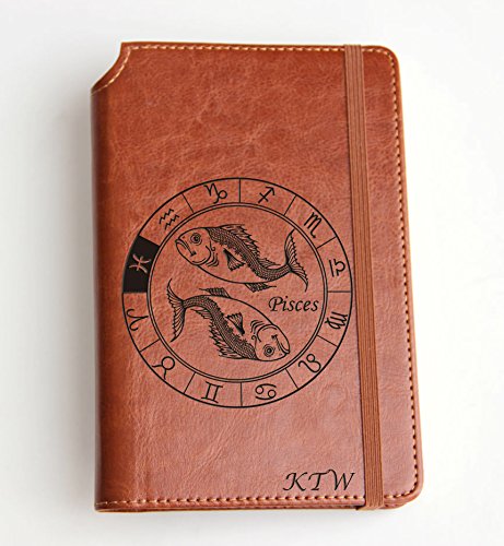 Amazon.com: Pisces Sign Journal, Laser Engraved Journal Thermo Leather ...