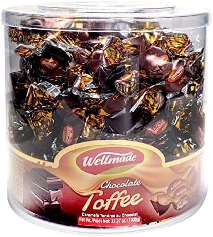 Amazon.com : Wellmade Chocolate Caramel Toffee Candy Chews | Soft ...