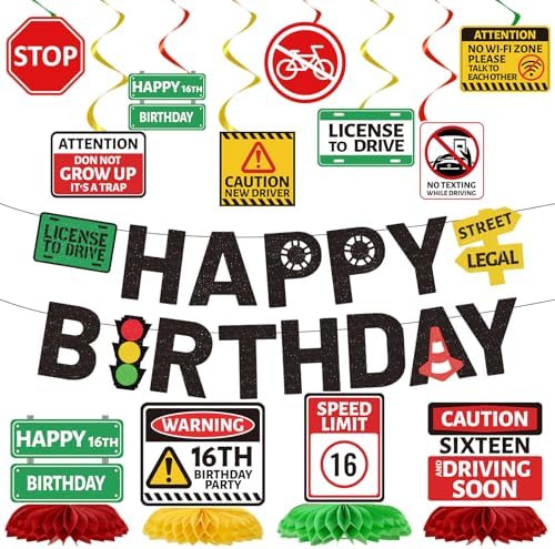 Amazon.com: Deorfuy Driver License Birthday Party Decorations - 14PCS ...