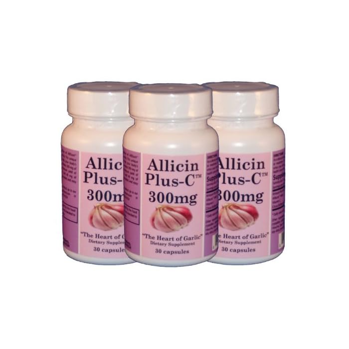 Buy Allicinplus C™ 3 Pack 300mg Of Garlic Allicin Vegetarian Capsules
