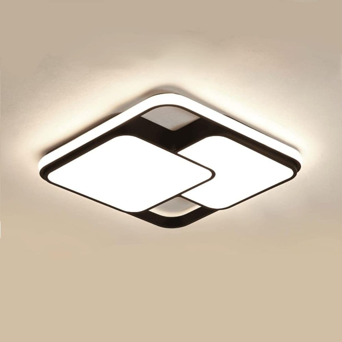 Luminária De LED De Sobrepor Quadrada Bivolt 32W 3 Em 1 Com Luz Central ...