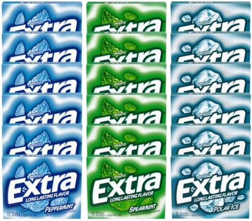 Amazon.com : Extra Long Lasting Sugar Free Chewing Gum, Polar Ice ...