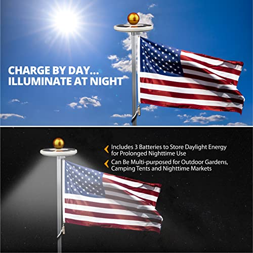 Snapklik.com : Flag Pole Light Solar Powered - Waterproof ...