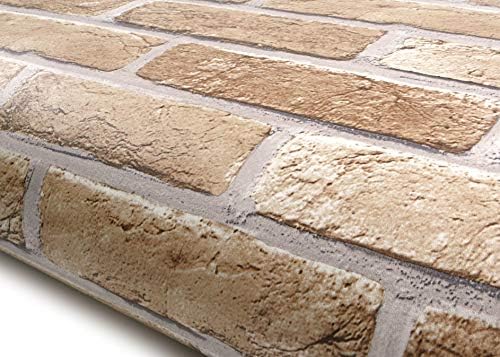 ROSEROSA Peel and Stick PVC Faux Brick Self-Adhesive Wallpaper Covering ...