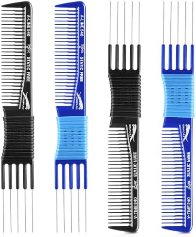 Amazon.com : Patelai 4 Pieces Carbon Lift Teasing Combs with Metal ...