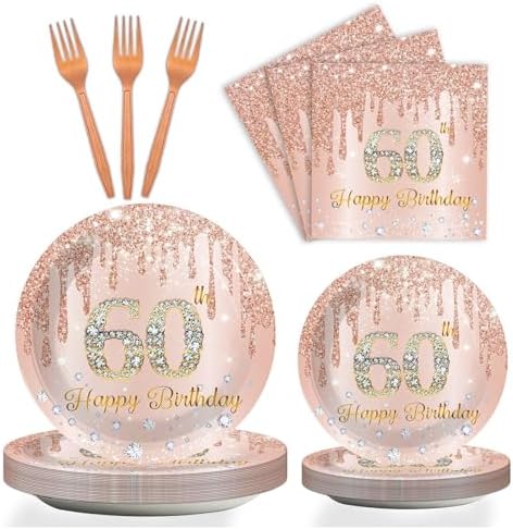 Amazon.com: Teal Blue Tableware Set for Happy Birthday Table ...