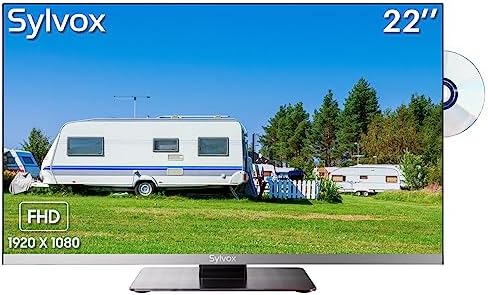 SYLVOX 22 inch RV TV, FHD 1080P 12V Caravan TV with DVD Player Built in ...
