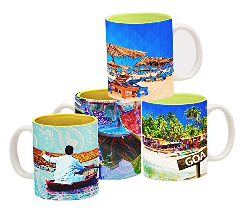 Buy Tangerine Indie Tadka Goa and Srinagar Porcelain Mug Set, 250ml ...