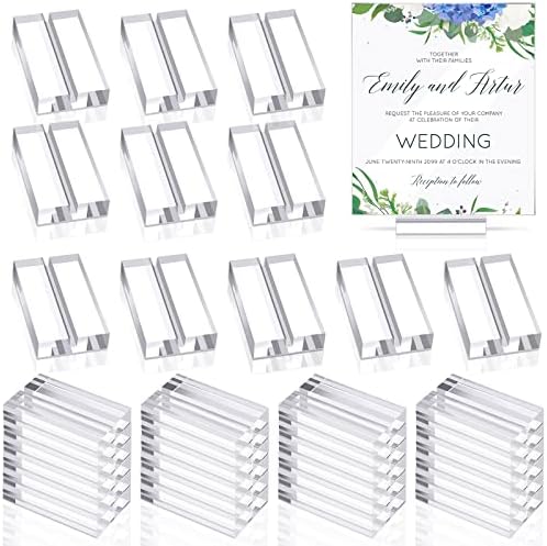 Amazon.com: Roowest 100 Pcs Wedding Acrylic Place Card Holders Gifts ...