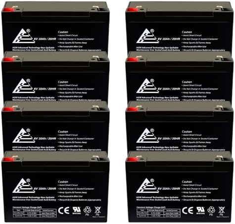 Amazon.com: ExpertPower 8 -Pack 6V 10AH Sealed Lead Acid (SLA) Battery ...