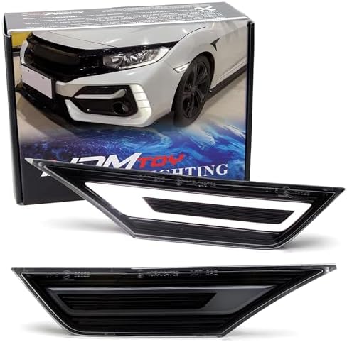 Amazon.com: iJDMTOY JDM GT-Stype Dark Black-Out White Full LED Front ...
