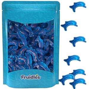 Amazon.com : Fruidles Gummy Dolphins, Blue Soft Chewy Gummy Candy, Non ...
