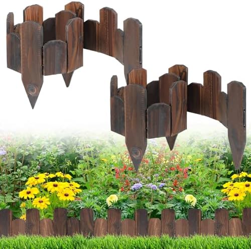 Amazon.com : Worth Garden Log Rolls Edging - Wooden Short Fence Border ...