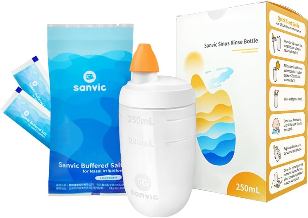 Amazon.com: Nasal Irrigation System with 50 Salt Packets (Blue), Sinus ...