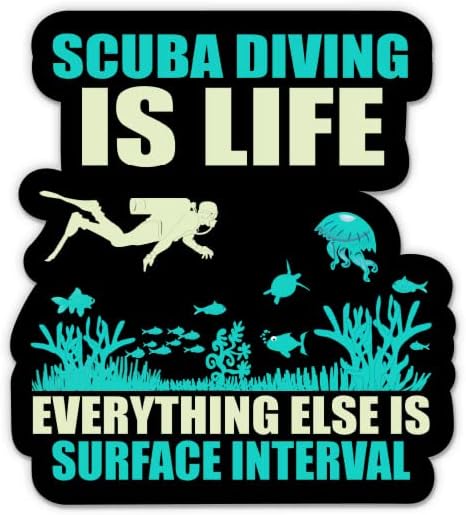 Amazon.com: Scuba Diving is Life Stickers - 2 Pack - Waterproof Vinyl ...