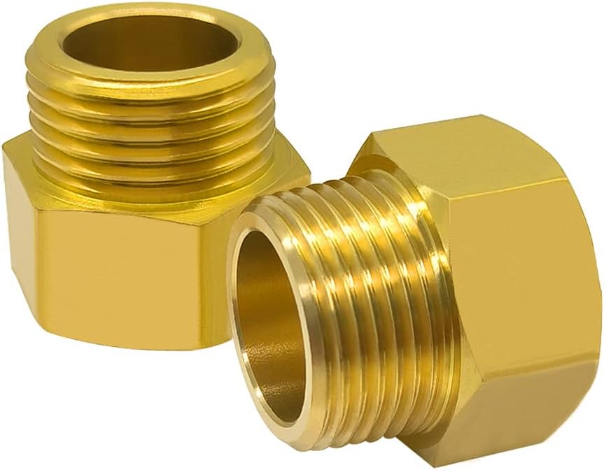 Amazon.com : Hooshing 2PCS Brass Garden Hose Adapter 3/4" GHT Female to ...