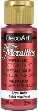 Amazon.com: DecoArt Dazzling Metallics 2-Ounce Royal Ruby Acrylic Paint ...