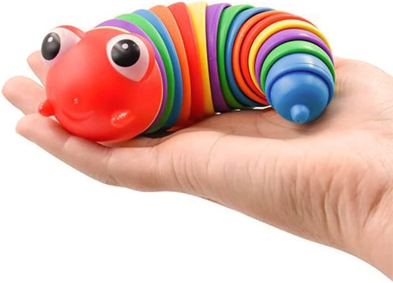 AYULI Fidget Wiggly Slug Toy, Sensory Wiggle Slug 3D, Flexible Wriggly ...