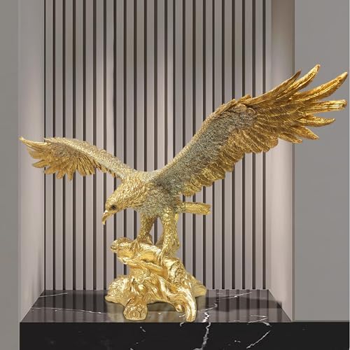Amazon.com: Shlinnuo 22.4" Large Golden Eagle Resin Sculpture Unfurling ...