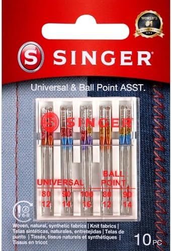 SINGER Titanium Universal Regular Point Machine Needles for Woven ...