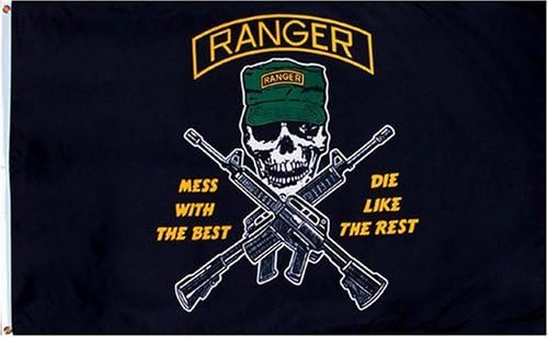 Amazon.com : Ranger Black Military Flag - 3 Foot by 5 Foot Polyester ...