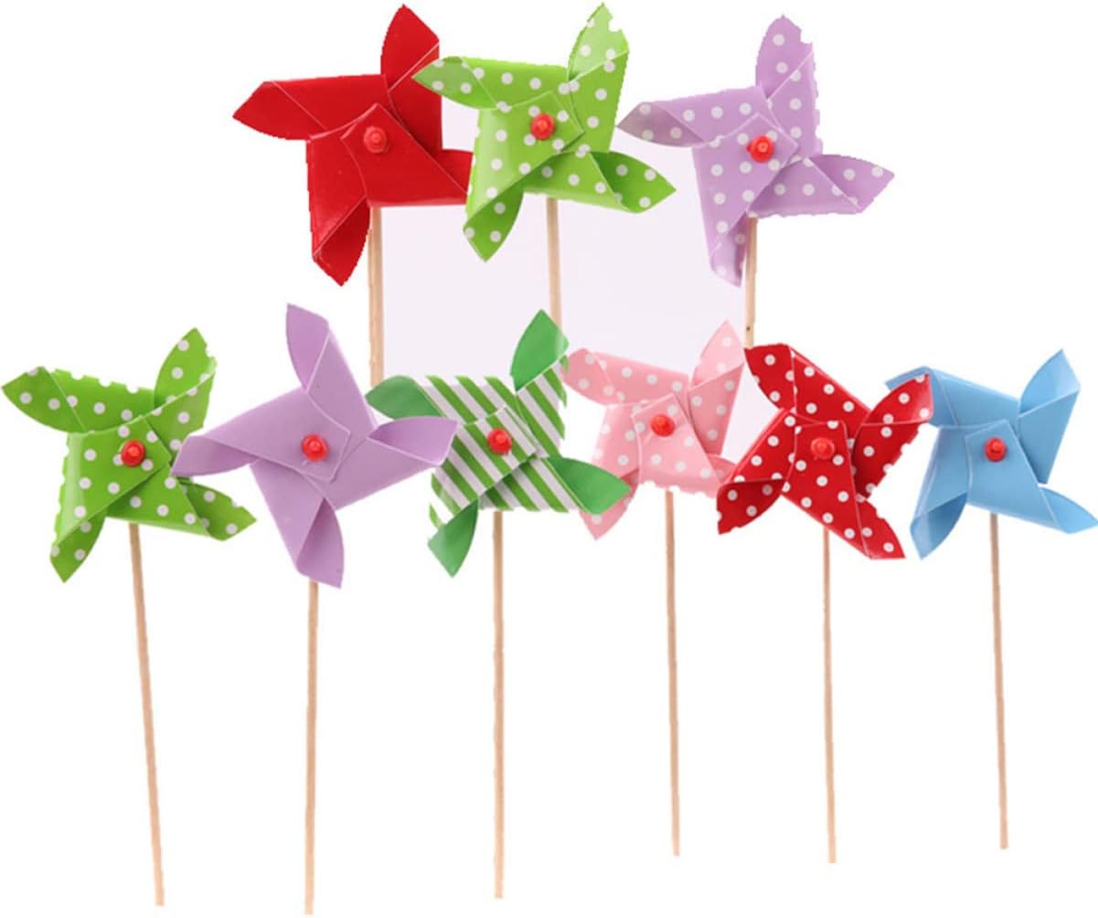 Amazon.com: Cupcake Toppers 6pcs Mini Pinwheels miniature pinwheels ...