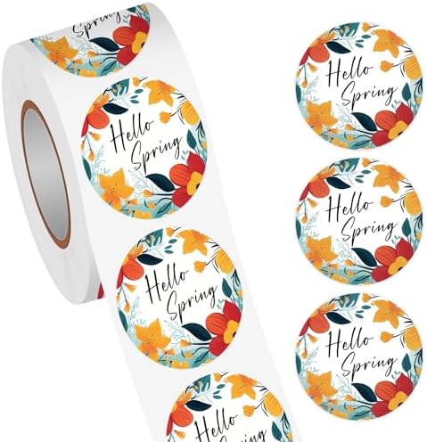 Amazon.com: Heyfibro 500 PCS 1.5 Inch Hello Spring Stickers Roll for ...