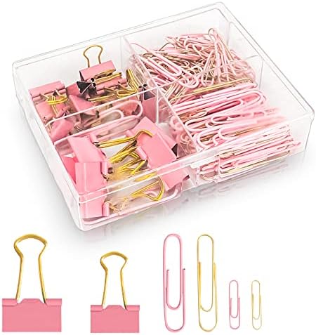 Amazon.com : Paper Clips Set with Box Binder Clips Paper Clips Sets, 4 ...