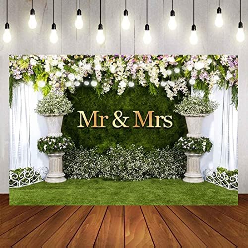 Amazon.com : PHMOJEN 9x6ft Mr and Mrs Backdrop for Wedding Reception ...
