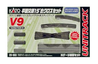 Kato N Scale Unitrack - V9 15 Degree Crossing Left Track Set KA-20-868 ...