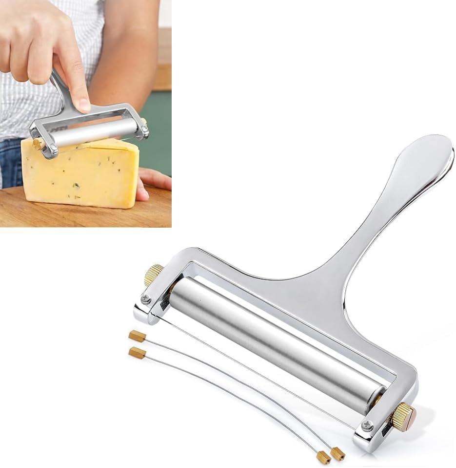 Amazon.com: Stainless Steel Wire Cheese Slicer - Adjustable Hand Held ...
