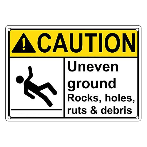 Amazon.com: Weatherproof Plastic ANSI Caution Uneven Ground Rocks ...