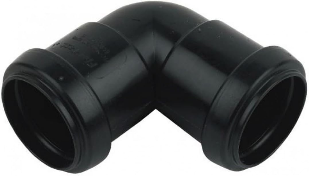 Solvent Black 40mm (43mm) Waste Pipe 90 Degree Knuckle Bend - Pack of 2 ...