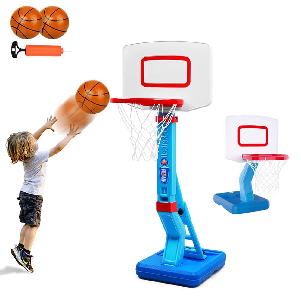 Amazon.com: Toddler Basketball Hoop Height Adjustable Kids Basketball ...
