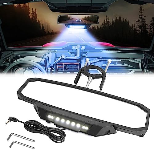 Amazon.com: BraveWAY UTV RZR Rear View Mirror LED Light with White LED ...