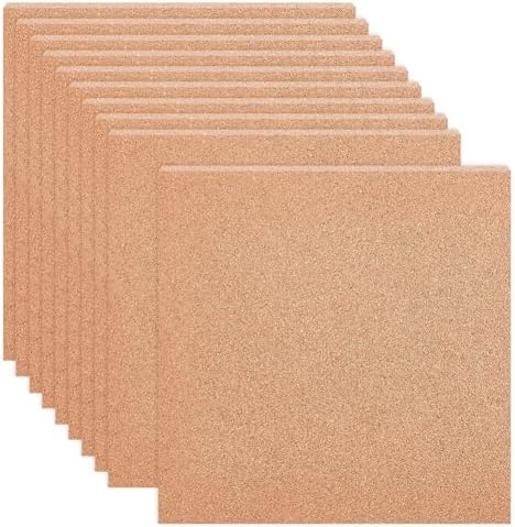 Amazon.com : BENECREAT 10 PCS Cork Board, 12x12 Inch Square Cork Coasters, 2mm Thick Sand Brown ...