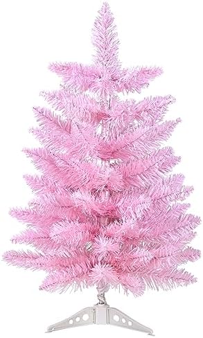 Gloreyan 2FT Artificial Christmas Tree Pink Tabletop Christmas Tree ...