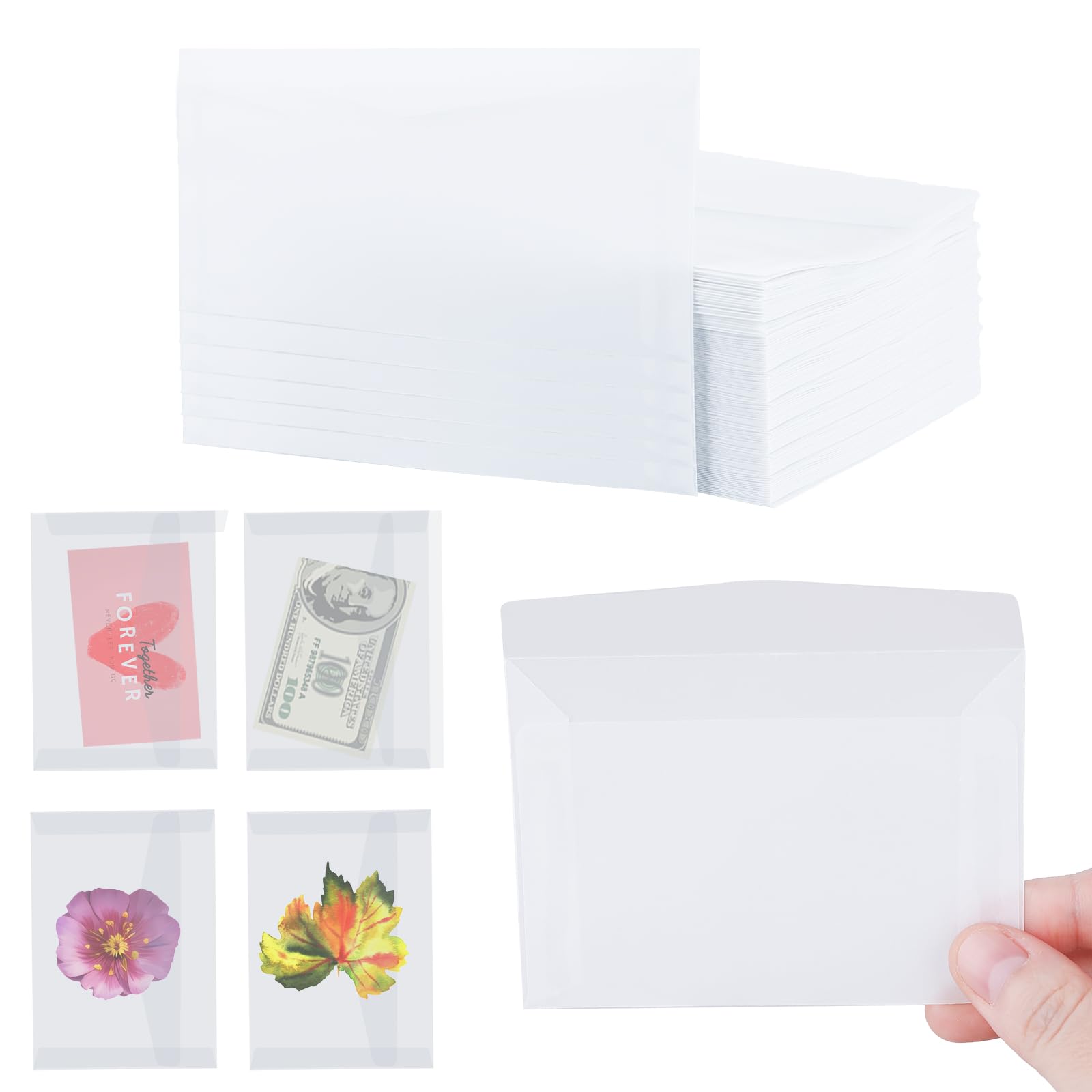 Amazon.com : 100 Pcs Glassine Envelopes, 3.9 × 2.7 Inch Small Envelopes ...