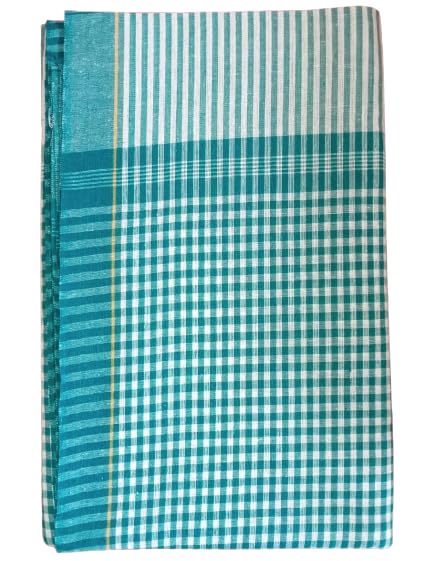 Ovium Kerala Thorthu Traditional Bath Towel |Pure Cotton Green Checked ...