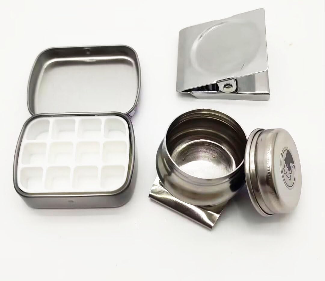 Amazon.com: 15 Color Wooden Grid Paint Box,Portable Sketchbook Palette ...