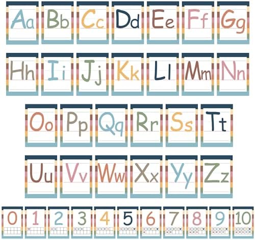 Amazon.com: 56Pcs Alphabet Poster for Classroom Wall Decor, ABC Letters ...
