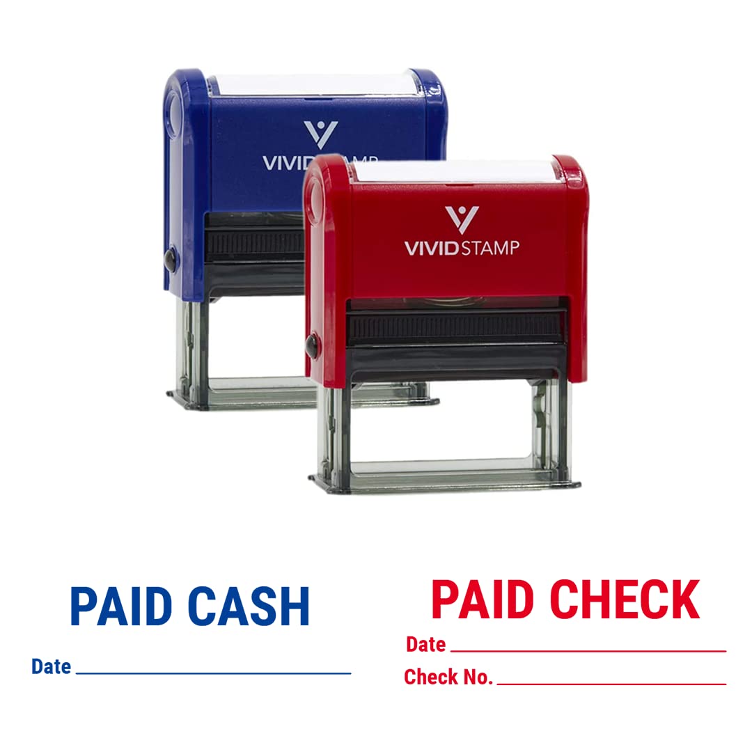 Amazon.com : Vivid Stamp Paid Cash with Date Line and Paid Check w/Date ...