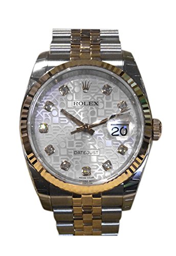 Rolex Datejust 36mm Silver Jubilee Diamond Dial Fluted Watch 116233 ...