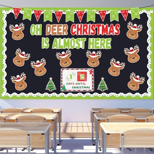 Amazon.com : Fuutreo 67 Pcs Christmas Countdown Bulletin Board Reindeer ...