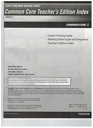 Scott Foresman Reading Street Weekly Tests, Teacher's Manual Grade 4 ...