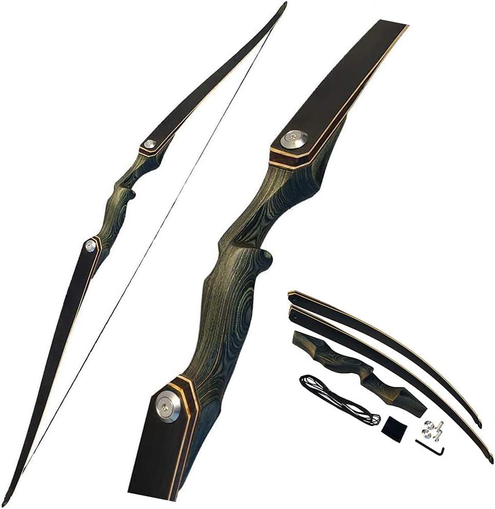 Amazon.com : 60Inch Archery Takedown Longbow Traditional Recurve Bow ...